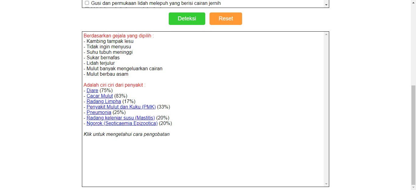 Diagnosa Penyakit Ternak - Website